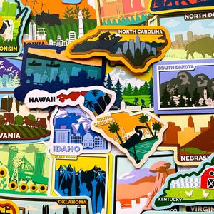 Pack of 50 American States Stickers, American States Sticker Pack, USA ...