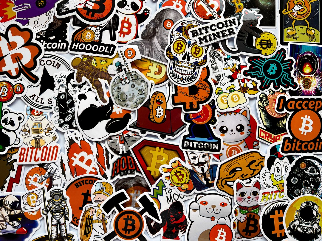 Pack of 50 Bitcoin Stickers, Bitcoin Sticker Pack, Cryptocurrency ...