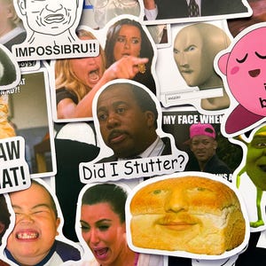 Pack of 50 Meme Stickers, Memes Sticker Pack, Waterproof Sticker Bundle ...