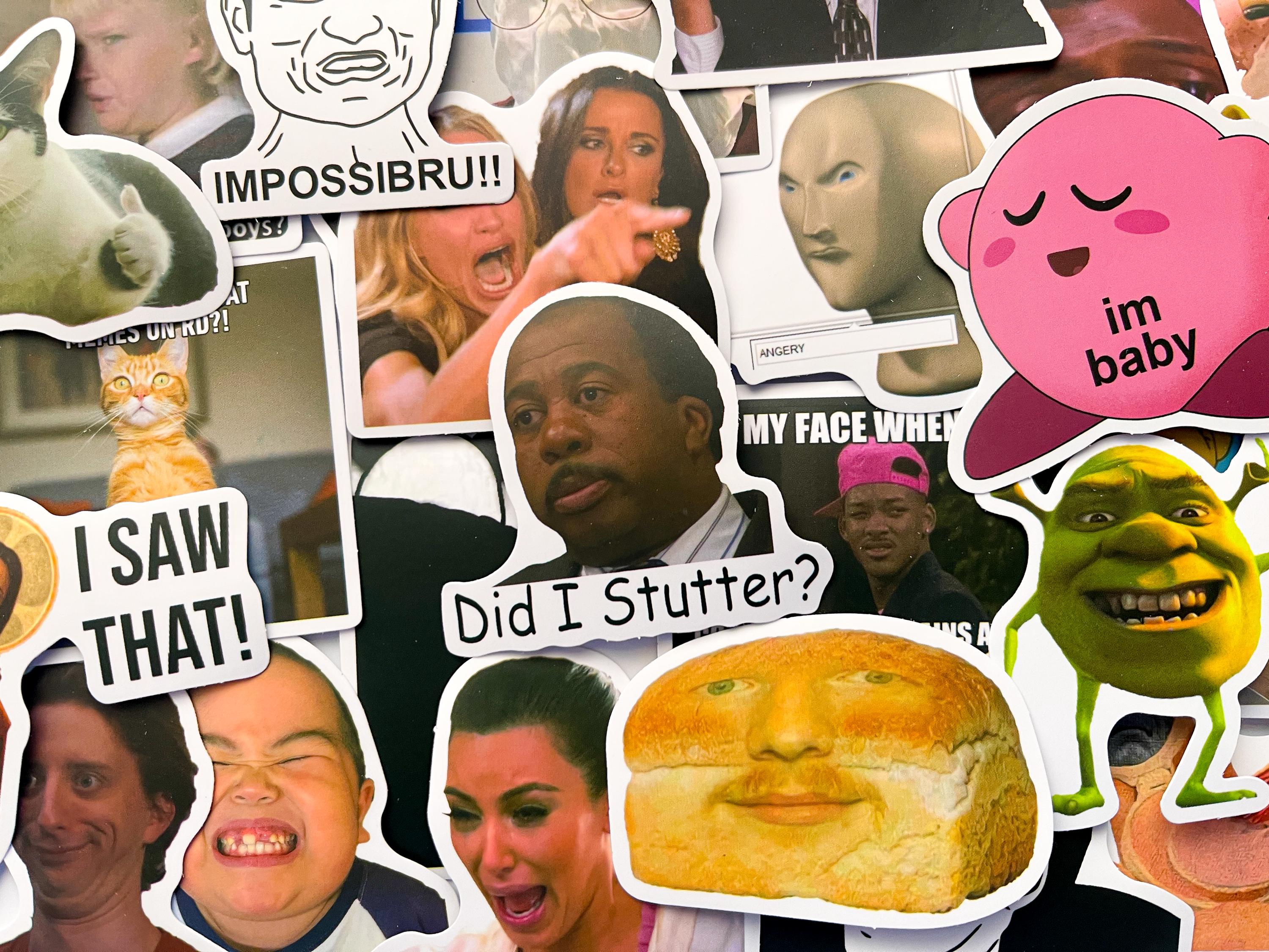 Paquete de 50 pegatinas de memes, paquete de pegatinas de memes ...