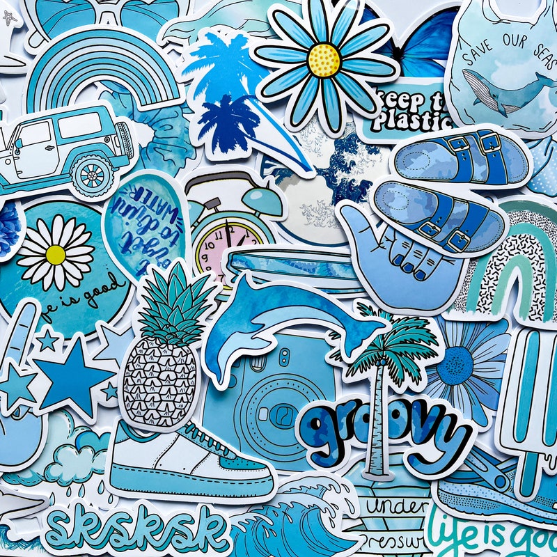 Blue Stickers - Etsy