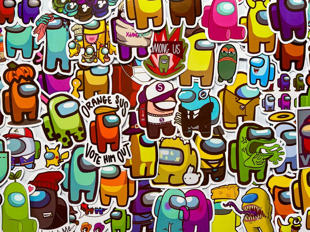 Pack of 50 Among Us Stickers, Gaming Sticker Pack, Waterproof Sticker ...