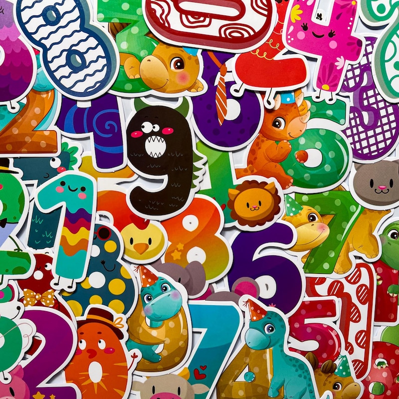 Numbered Stickers - Etsy