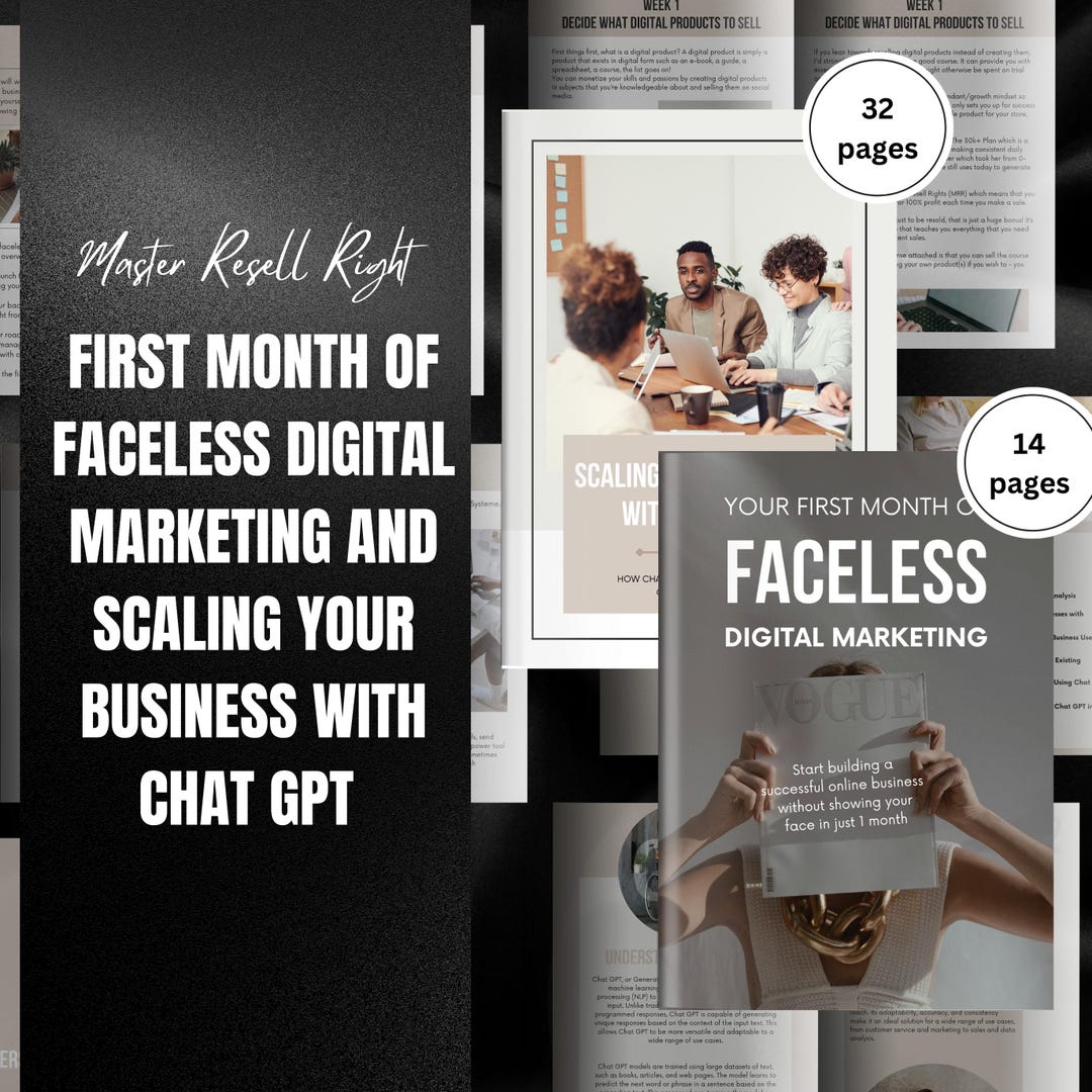 Faceless Ebook Bundle: First Month of Faceless Digital Marketing and ...