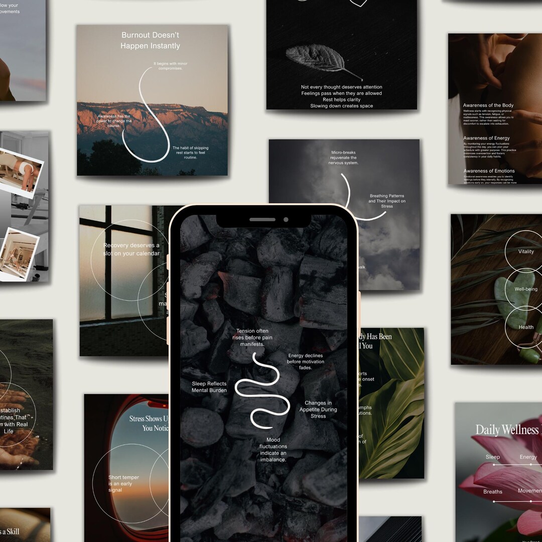 100 Wellness Meditaion Mindfulness Holistic Editable Canva Templates ...