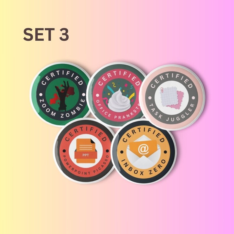 Work-related Funny Pins, Button Pins Set of 5pcs, Customised Pins, Work ...