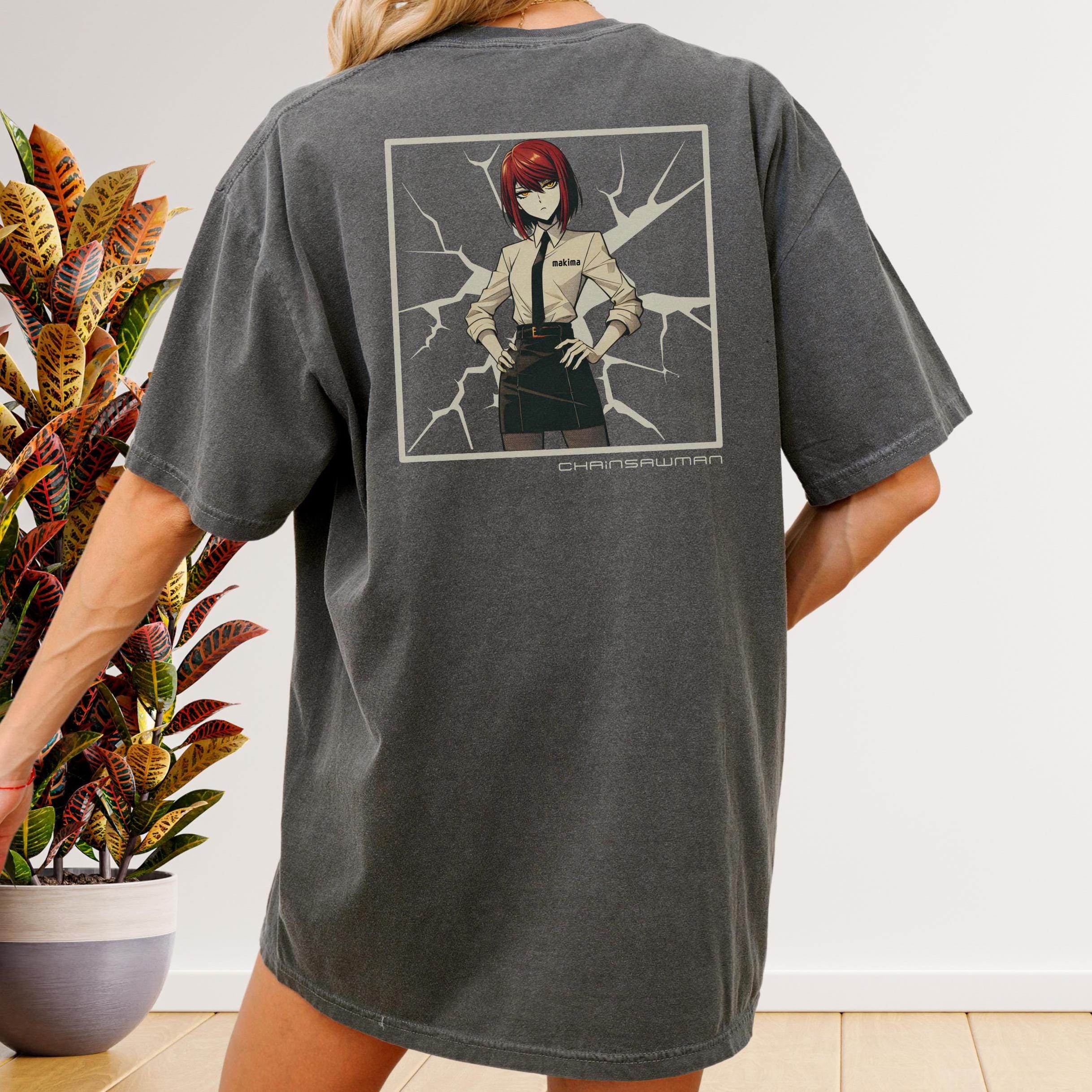 Chainsaw Man Makima back Print Vintage 90s Graphic Tee, Cyberpunk Style ...