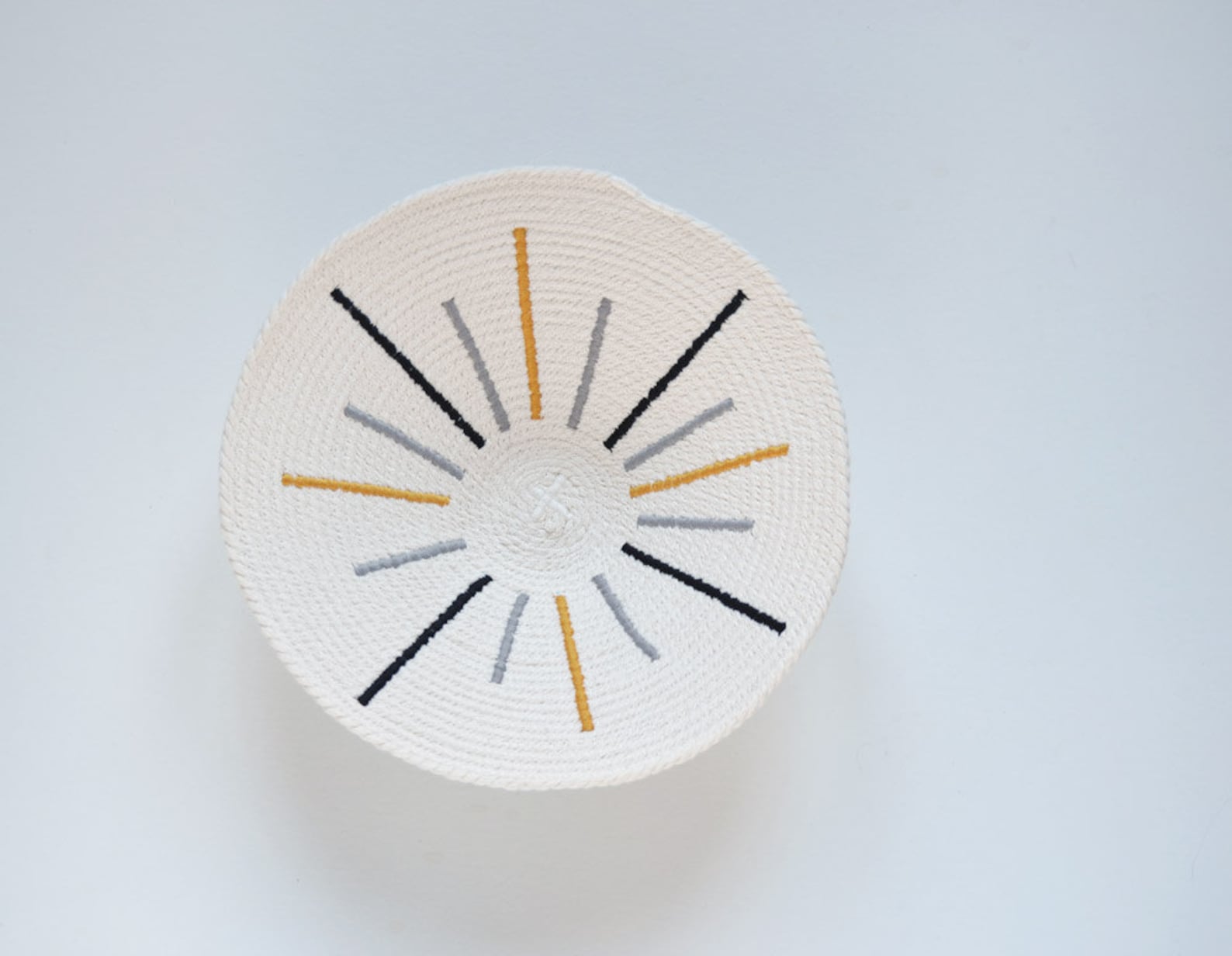 Decorative Rope Bowl With Embroidery Design in Black Mustard - Etsy