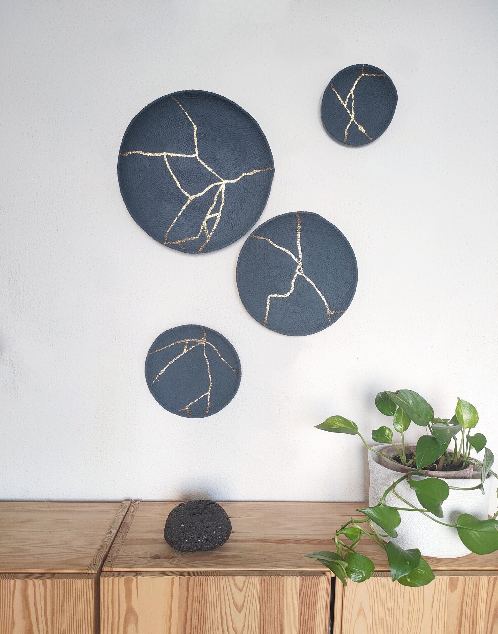 Kintsugi Style Baskets. Wall Gallery Art Display for a Japandi Decor or ...