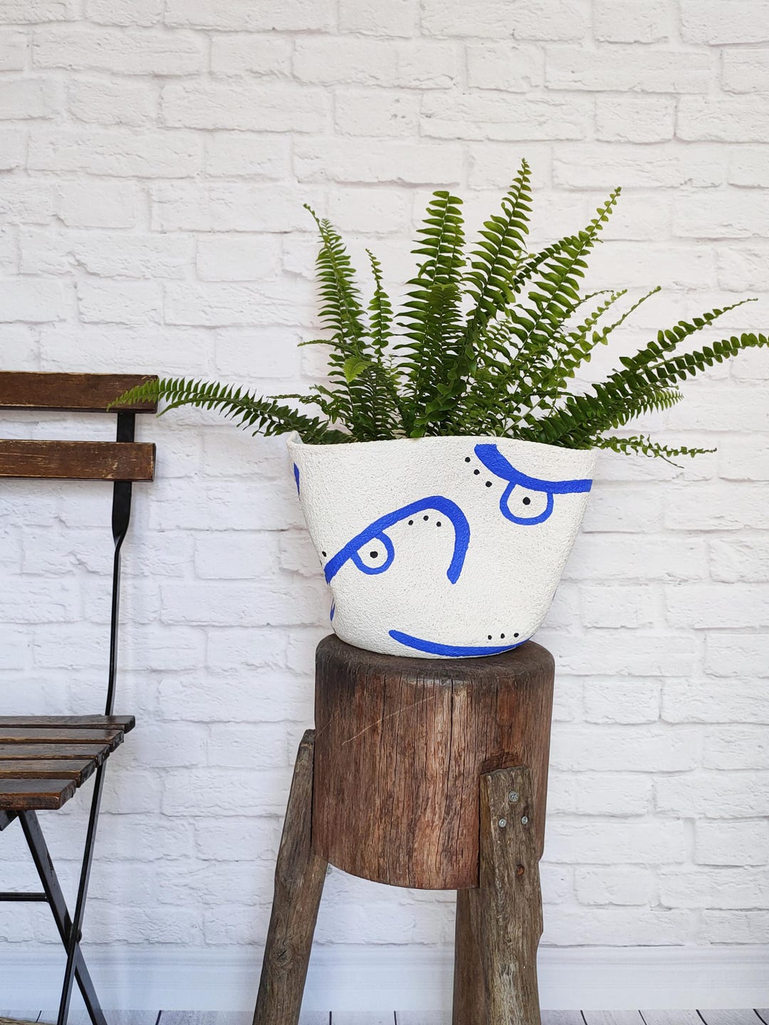 Cotton Rope and Concrete Wavy Planter - Basket - Object With Modern ...