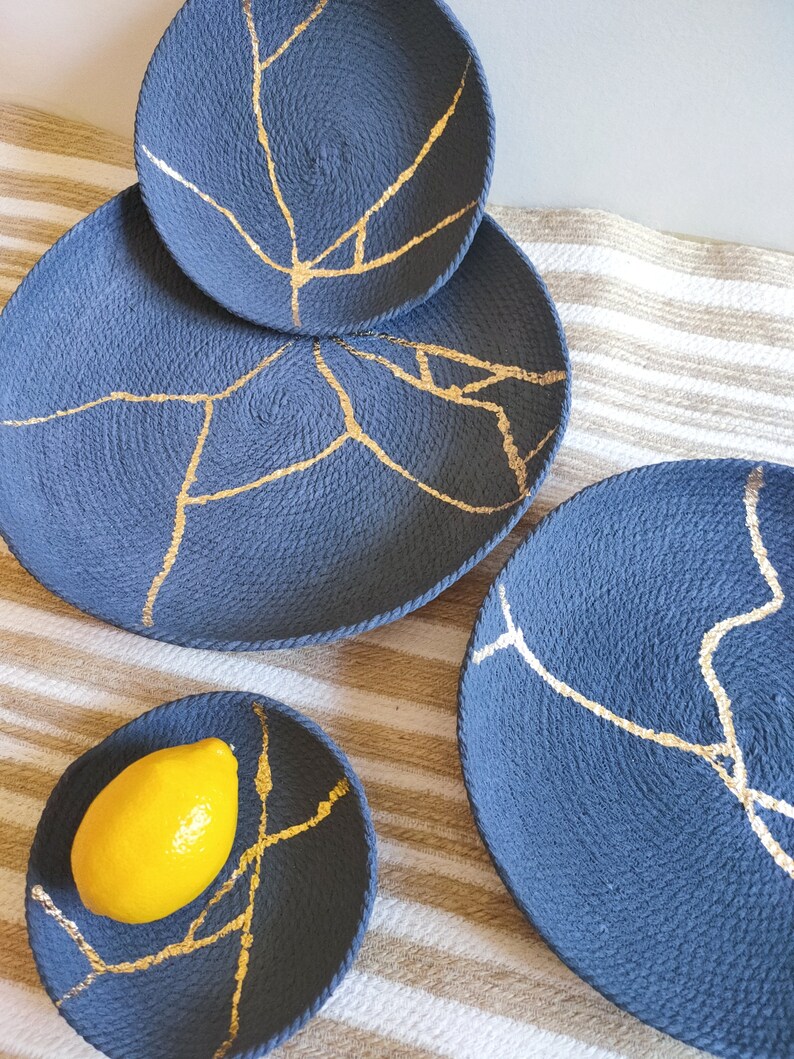 Kintsugi Style Baskets. Wall Gallery Art Display for a Japandi Decor or as a Coffee Table Flat ...