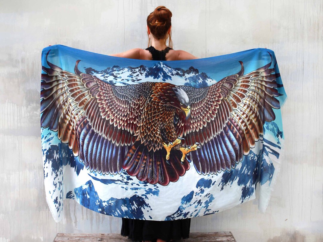 Eagles Wings Mountain ~ Blue Eagle Wing Shawl, Gifts for Her, Rave ...
