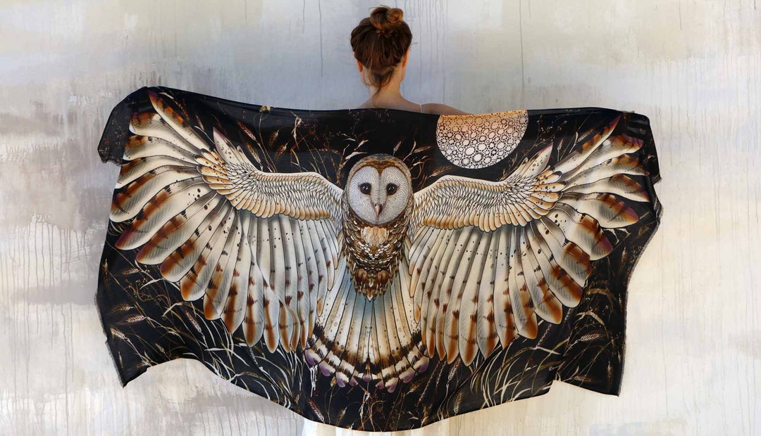 Barn Owl Wings Shawl, Valentines Day Gift, Spring Style Clothing, Rave ...