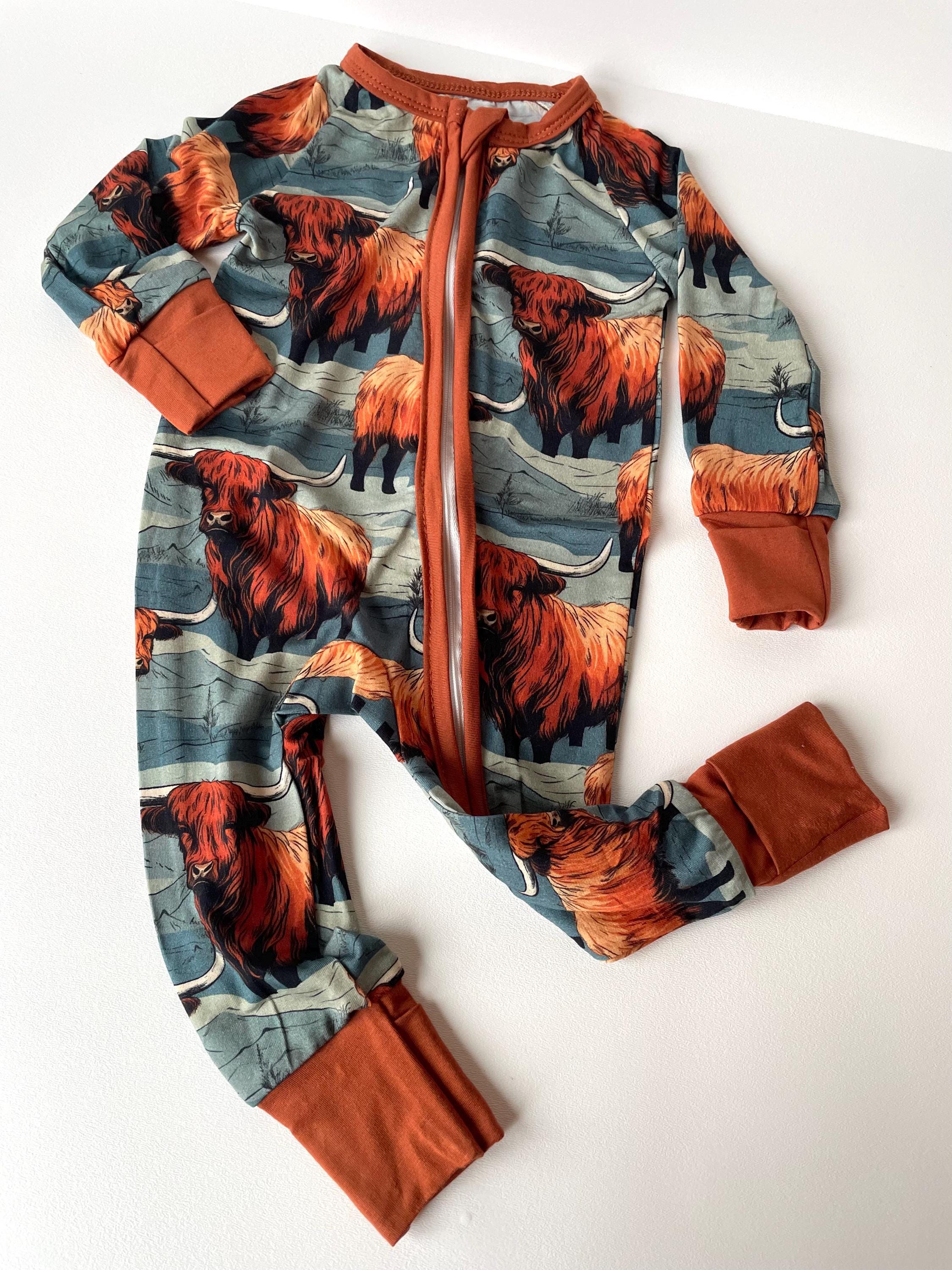 Highland Cow Baby Shower Gift Organic Newborn Baby Clothes Boy Outfit ...
