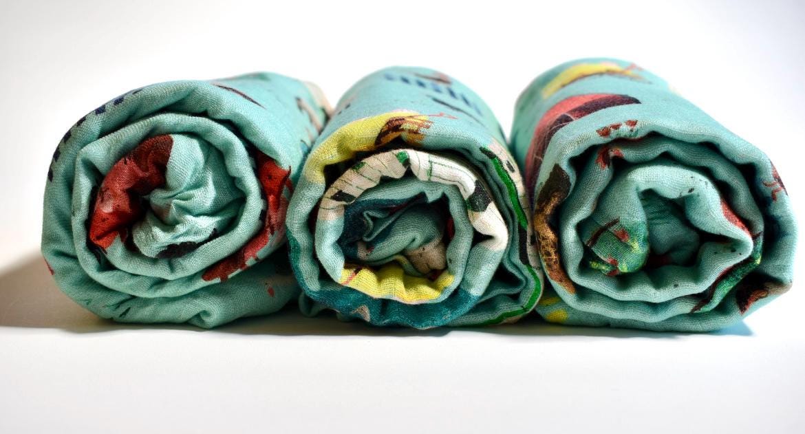 Farm Animal Friends Swaddle Baby Gift for Shower With Red Barn Tractor ...