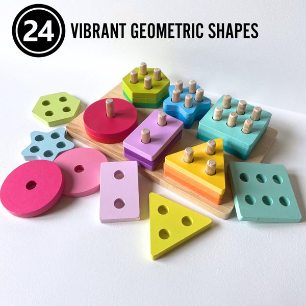 Montessori Wooden Shape Sorter Toy - Etsy