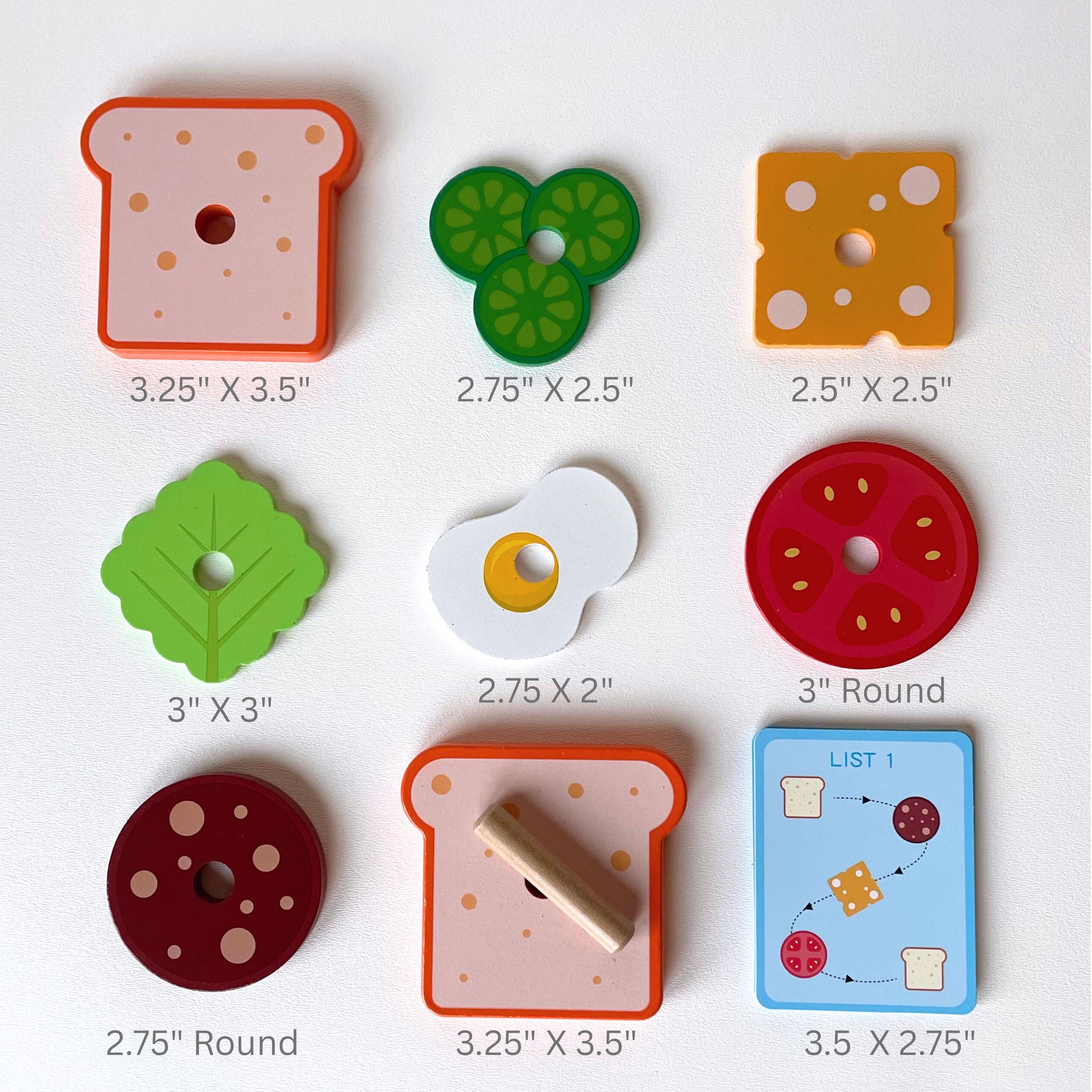 Wooden Sandwich Toy Stacking Game Learning Activity Montessori Set ...
