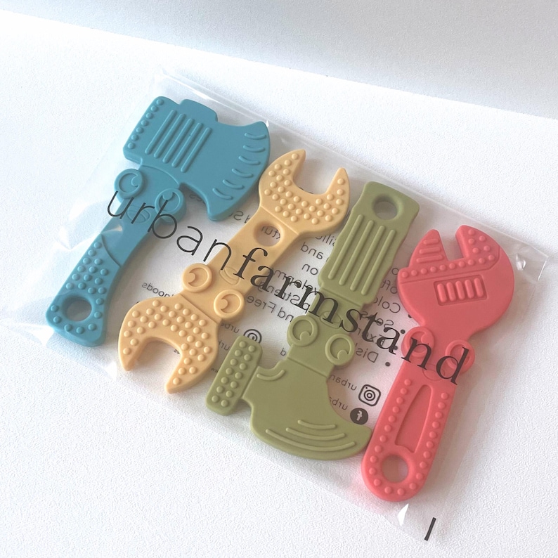Construction Themed Chew Safe Teething Infant Toy Tactile Development ...