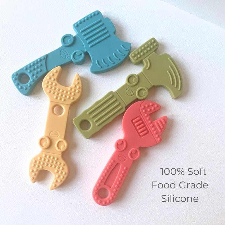 Construction Themed Chew Safe Teething Infant Toy Tactile Development ...