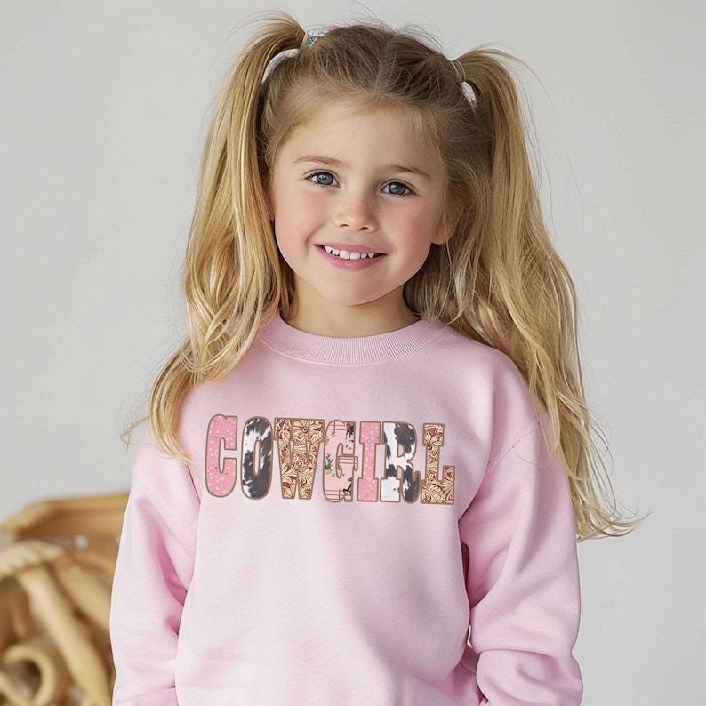 Cowgirl Appliqué Sweatshirt Western Style Country Clothing Rodeo Theme ...