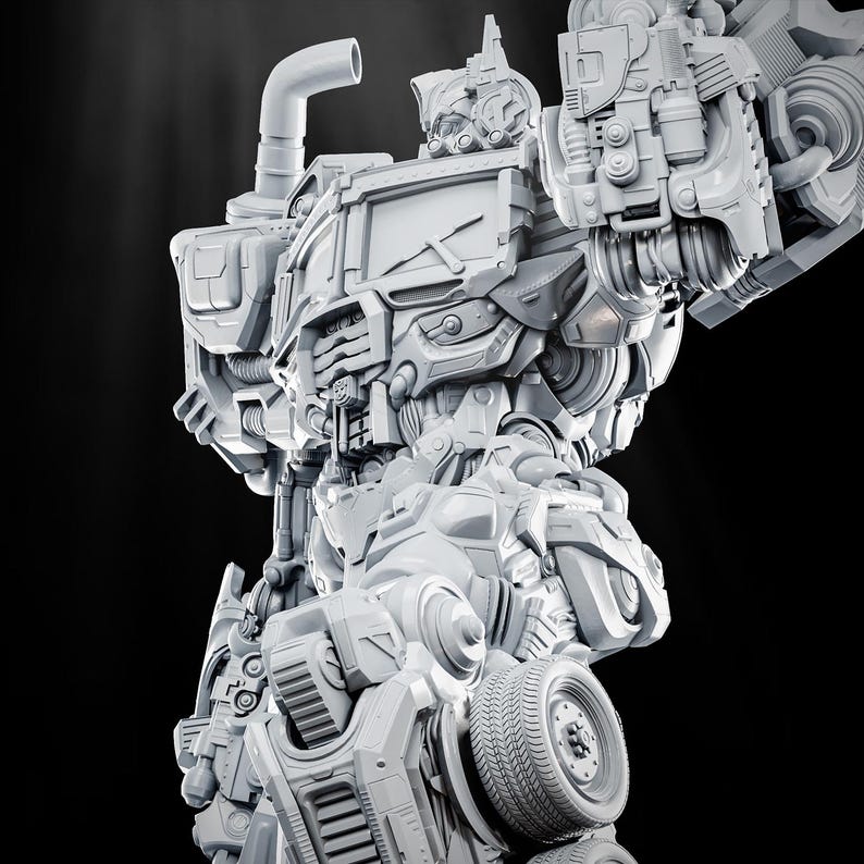 Cyber Mecha Fanart STL Statue + Bust | 1/14 & 1/18 Scale | 3D STL Print ...
