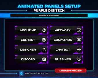 31x Blue Beyond Delight Stream Panels Button for Twitch & Kick Complete ...