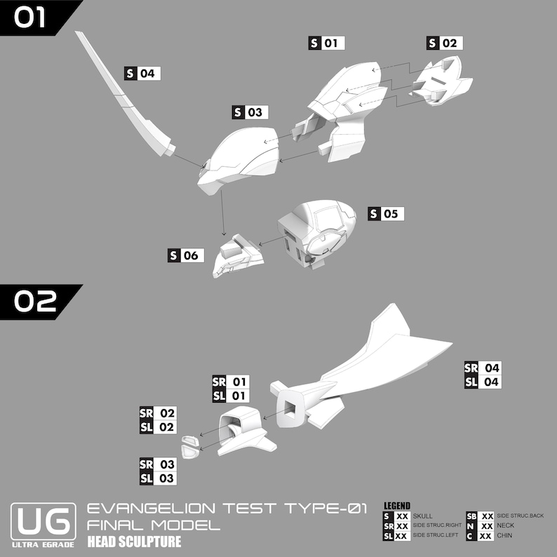 Evangelion Test Type-01 GIFT STL Bust | N.T.S Scale | Season 1 - UG ...