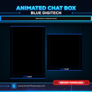 2 cuadros de chat superpuestos animados de Blue Digitech para Twitch ...