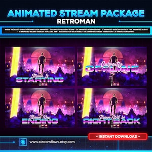 Retroman – Animated Retro Stream Overlay Pack | Twitch, OBS, Vtuber 80s ...