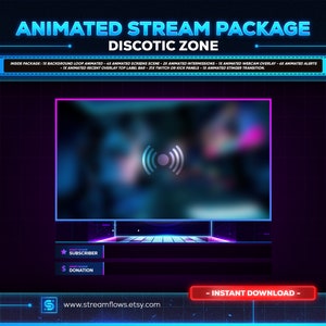 Discoticzone Animated Stream Overlay Pack for Twitch,kick,youtube ...
