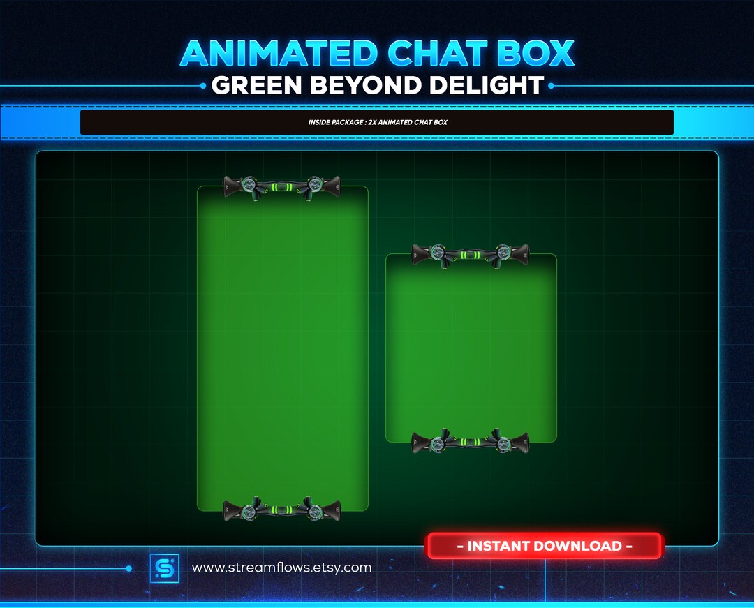 2x Green Beyond Delight Animated Stream Overlay Chat Box for Twitch ...