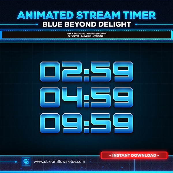 3x Discotic Zone Animated Stream Timer Countdown Pack for Twitch, Kick ...