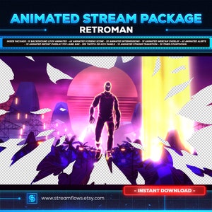 Retroman – Animated Retro Stream Overlay Pack | Twitch, OBS, Vtuber 80s ...