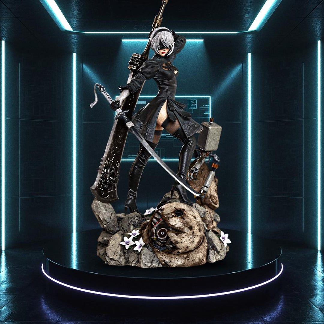 2B Nier Automata - Fanart 3D STL Print File Statue | Android Heroine ...