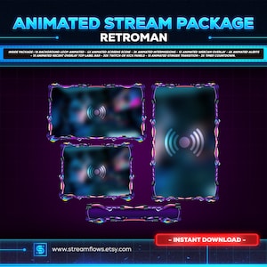 Retroman – Animated Retro Stream Overlay Pack | Twitch, OBS, Vtuber 80s ...