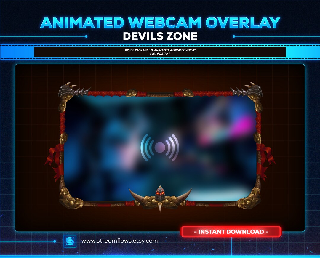 2x Devil Zone Animated Stream Webcam Overlay for Twitch,kick,youtube ...