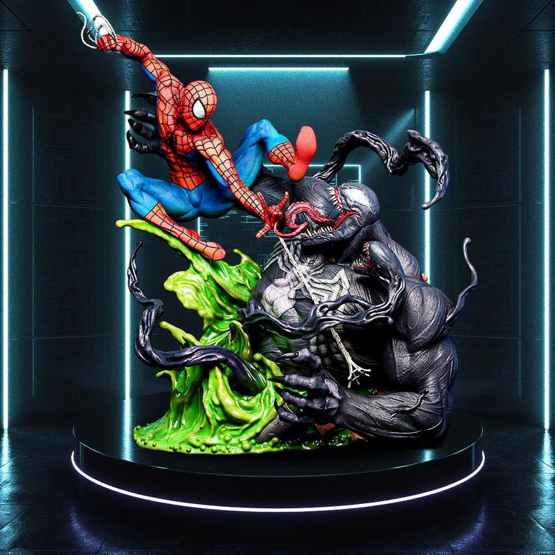 Web Warrior Vs Symbiote Beast Fanart STL Statue | 1/4 Scale | 3D STL ...