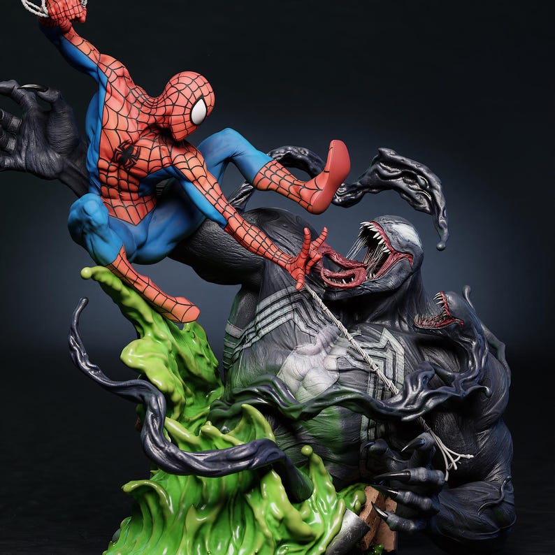 Web Warrior Vs Symbiote Beast Fanart STL Statue | 1/4 Scale | 3D STL ...