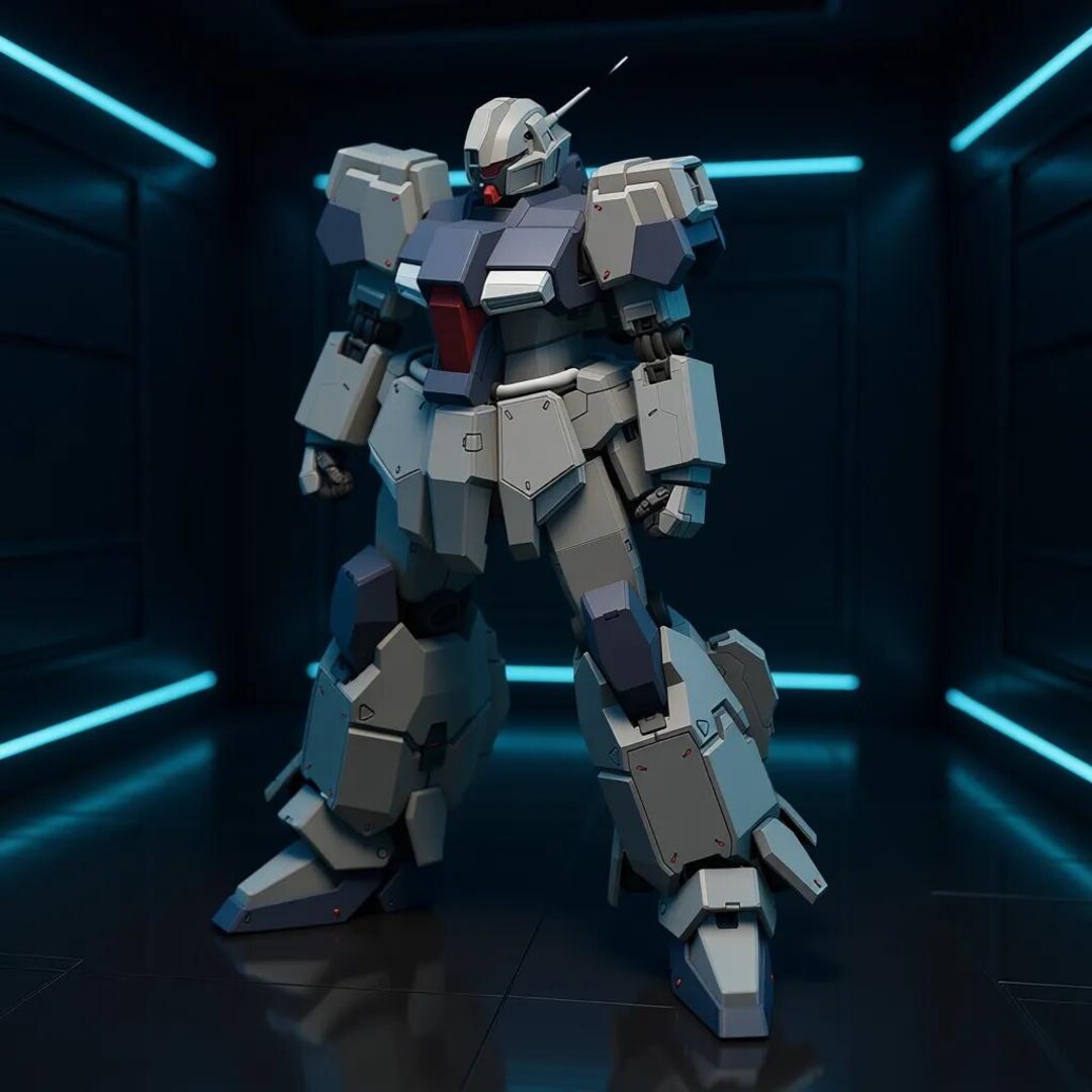 Jegan STL Figure | 1/100 Scale | Heavy Armored Mecha | 3D Print File ...
