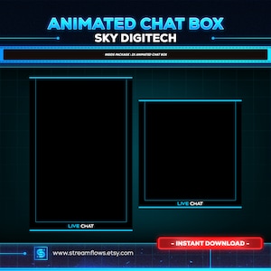 2x Sky Digitech Animated Stream Overlay Chat Box for Twitch,kick ...
