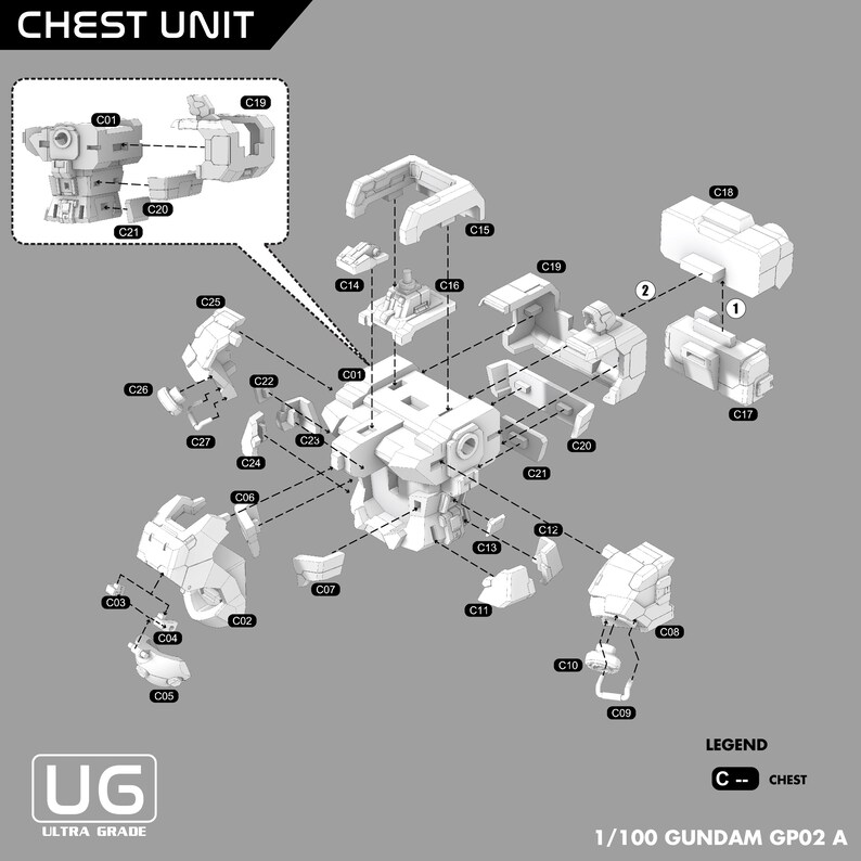 GP02A STL Figure | 1/100 Scale | Season 5 - Ultra Grade | 3D Print File ...