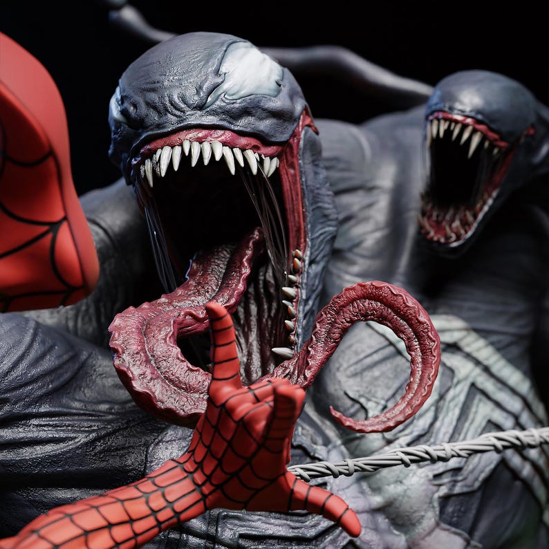 Web Warrior Vs Symbiote Beast Fanart STL Statue | 1/4 Scale | 3D STL ...