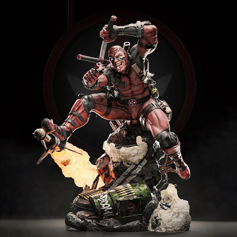 Deadpool Fanart STL Statue | 1/5 Scale | 3D STL Print File Model ...
