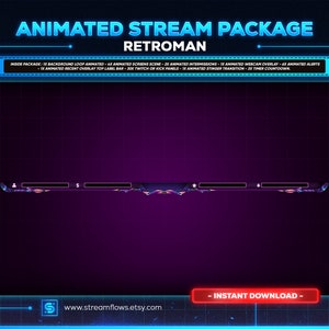 Retroman – Animated Retro Stream Overlay Pack | Twitch, OBS, Vtuber 80s ...