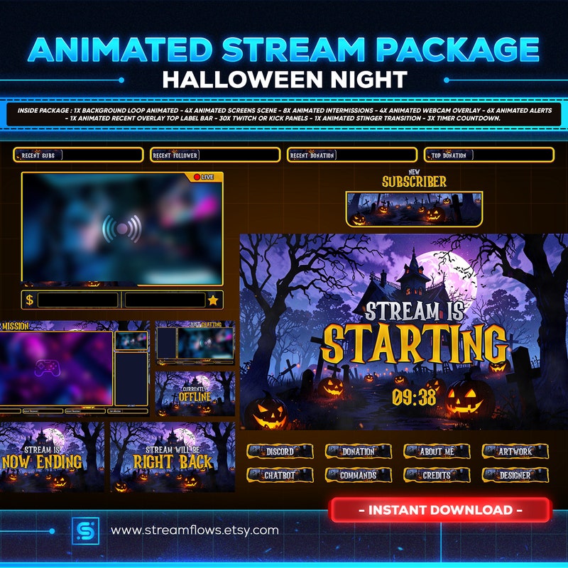 Halloween Twitch Overlay - Etsy