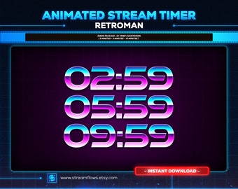 3x Discotic Zone Animated Stream Timer Countdown Pack for Twitch, Kick ...