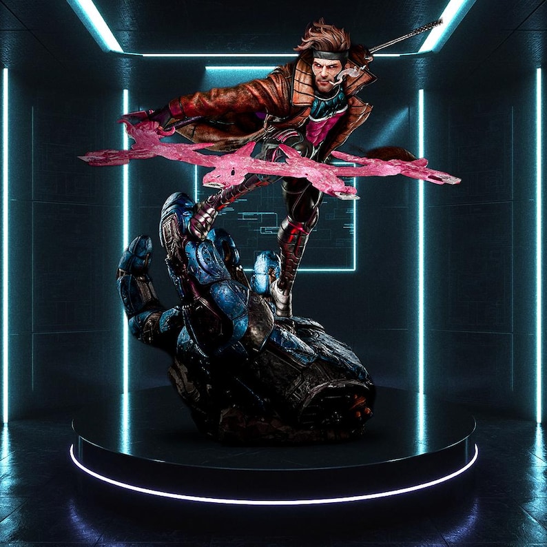 Gambit Fanart STL Statue + Bust | 1/6 Scale | 3D STL Print File Model ...