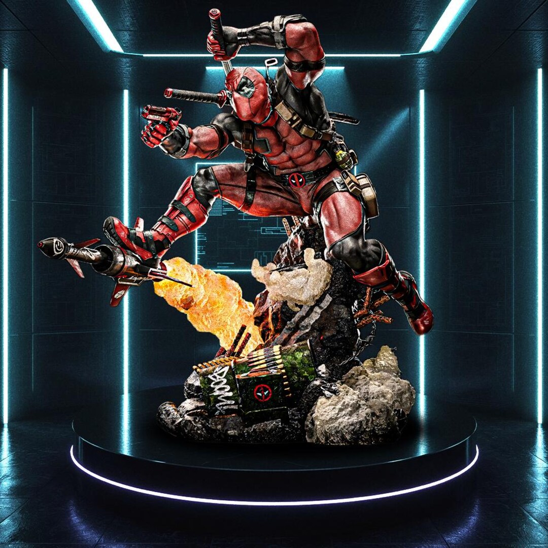 Deadpool Fanart STL Statue | 1/5 Scale | 3D STL Print File Model ...