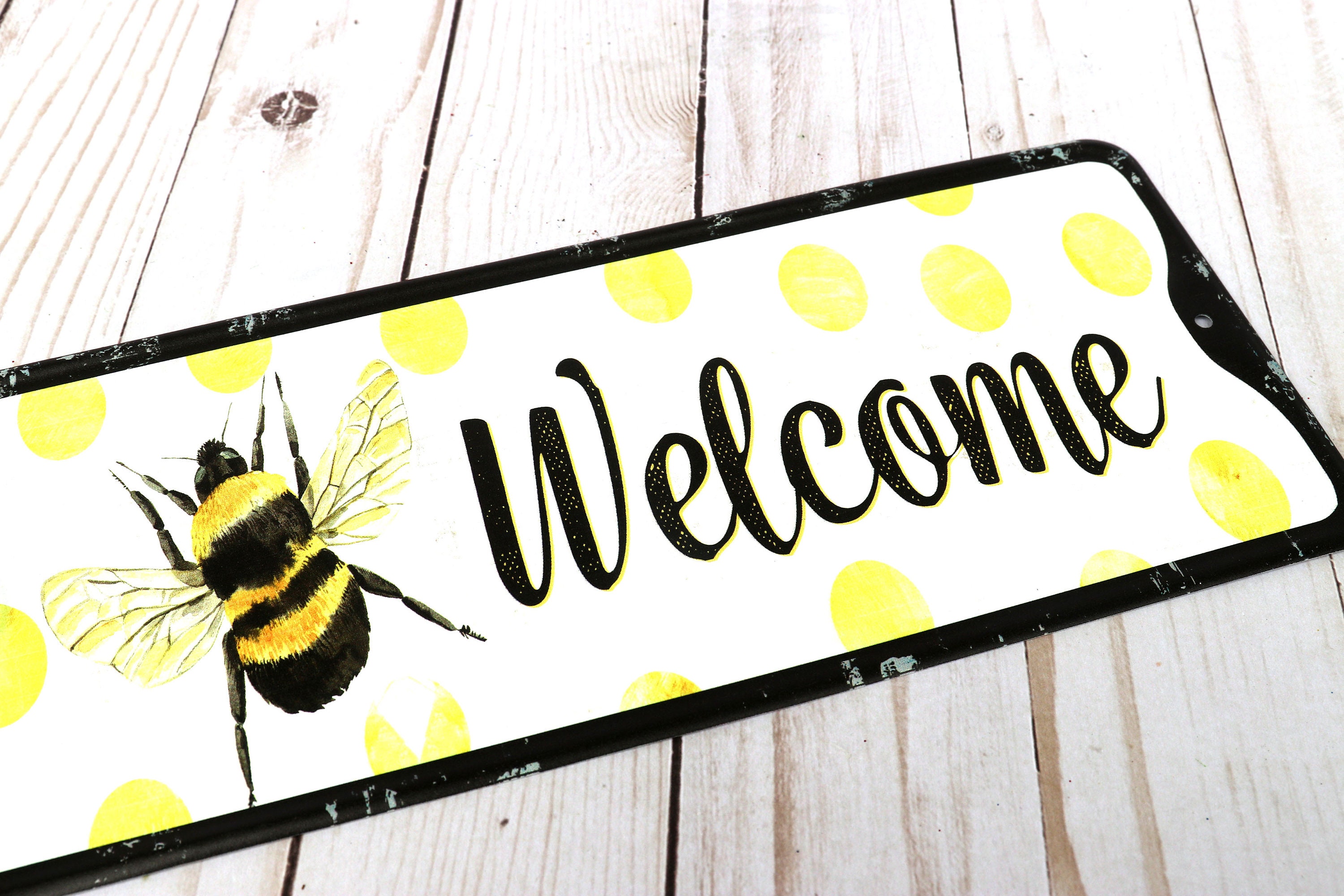 Welcome Bumble Bee Sign Tiered Tray decor Wreath | Etsy