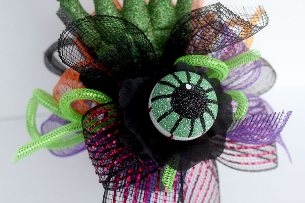 Glitter Skeleton Hand Eyeball Halloween Arrangement, Spooky Decor - Etsy